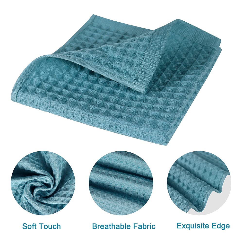 vfaejll 100% Cotton Kitchen Towels Set,Waffle Weave Kitchen Dish Cloth,Super Absorbent Kitchen Dish Towels for Drying Dishes 13x13 Inches Dish Rags for Washing Dishes 6 Pack Mixed Color,Hand Towels