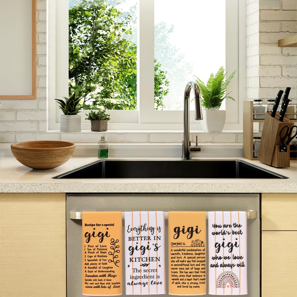 OCCdesign Gifts for Grandma - Unique Kitchen Dish Towels, 24 x 16 Inch Set of 4 for Nana, Gigi