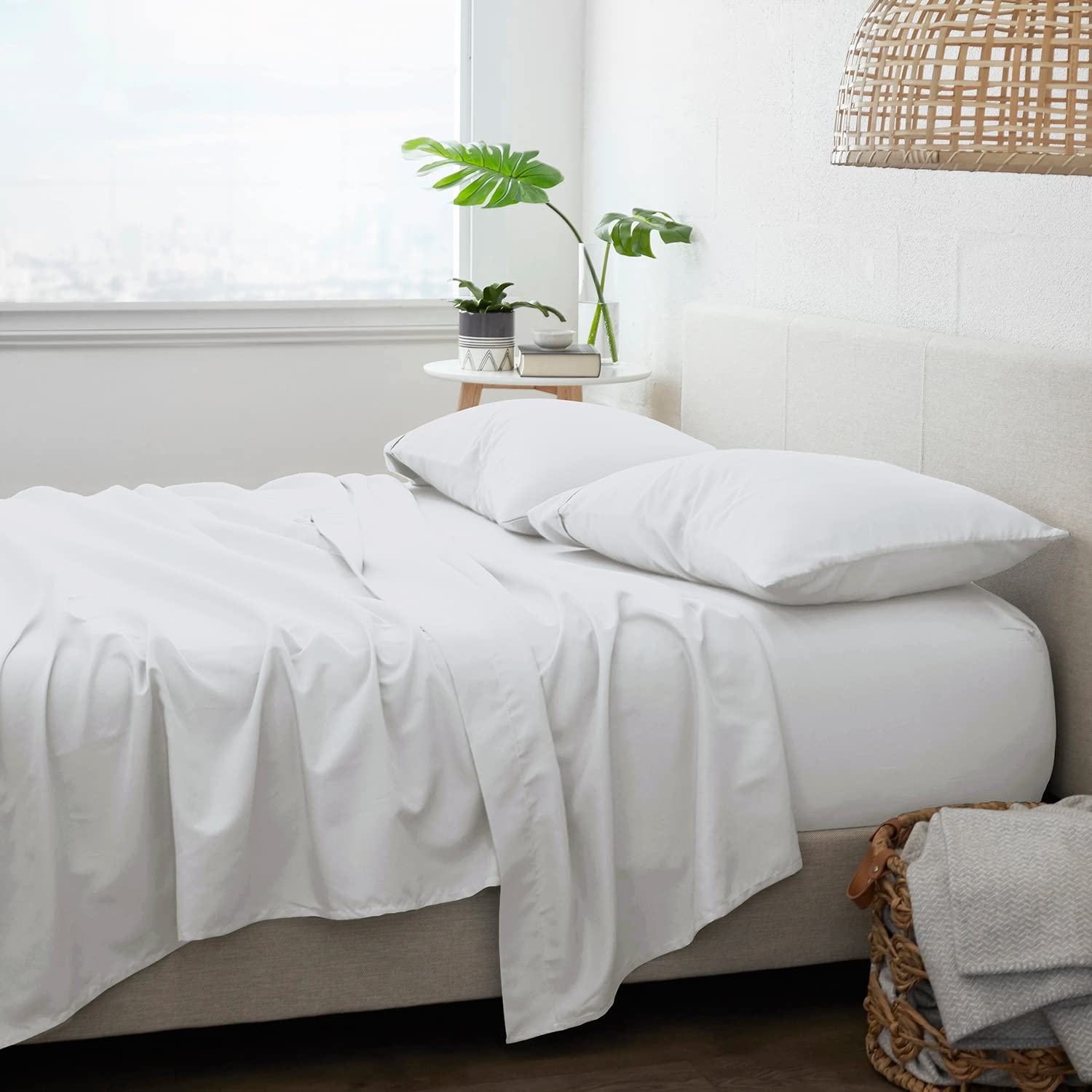 COTTON ZONE 800 Thread Count 100% Egyptian Cotton Sheet Set,Luxurious Soft,Breathable Sateen Weave,Lightweight,Tailor Made Product,5 Star Hotel Quality, Year - Round Sheets(3 Piece,Twin,Silver)