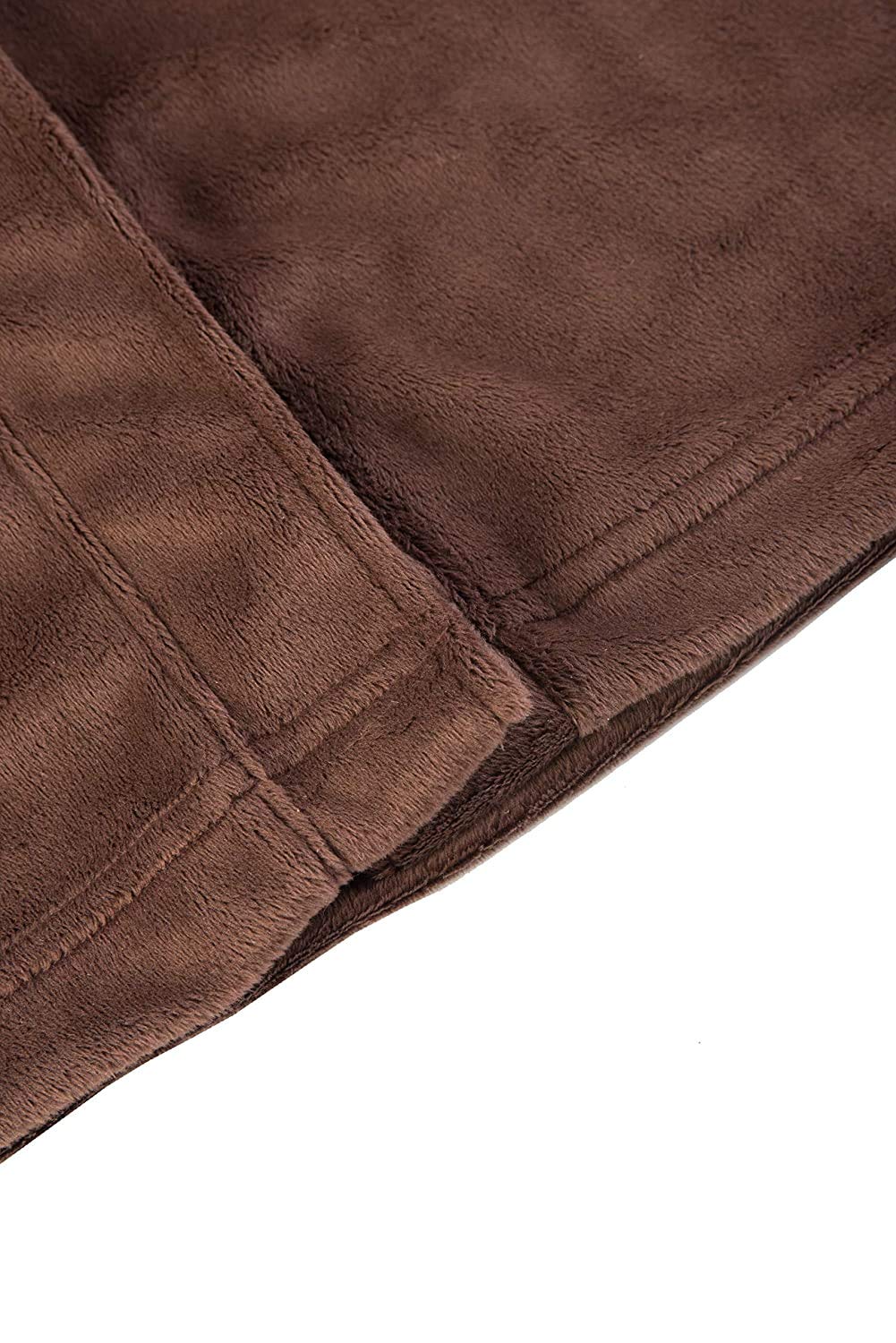 Canyon Rose Cloud 9 Men's Plush Microfiber Spa Robe, Kimono Style Wrap, 3/4 length Sleeves, Side Pockets, Waist Belt with Bi-level Loops, Machine Washable, 52 inch length, Chocolate Brown, XL