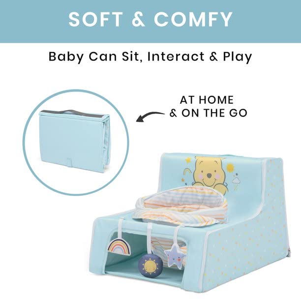 Disney Winnie The Pooh Sit N Play Portable Activity Seat for Babies by Delta Children – Floor Seat for Infants
