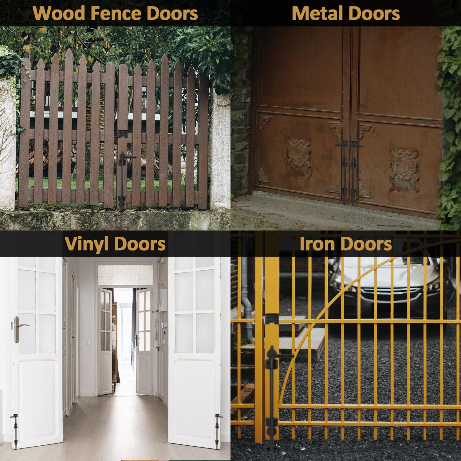 18 Inch Cane Bolt Gate Drop Rod Heavy Duty Gate Hardware, Gate Ground Latch for Wooden Fences, Metal Gates Doors Stopper for Gate Ground, Wrought Iron Gate Latches, Black Finish(1 Pack)