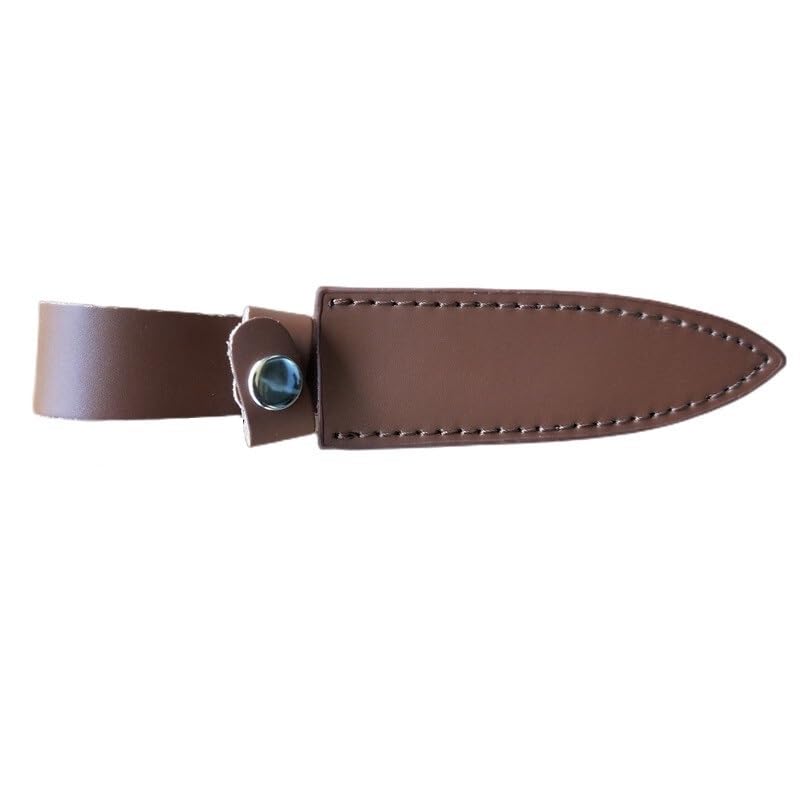 BOEBIZ 1PC Knife Sheath, Leather Scabbard with Snap Closure and Belt Loop Fits for Outdoor Fixed Knives, Fruit Knives, Chef Knives