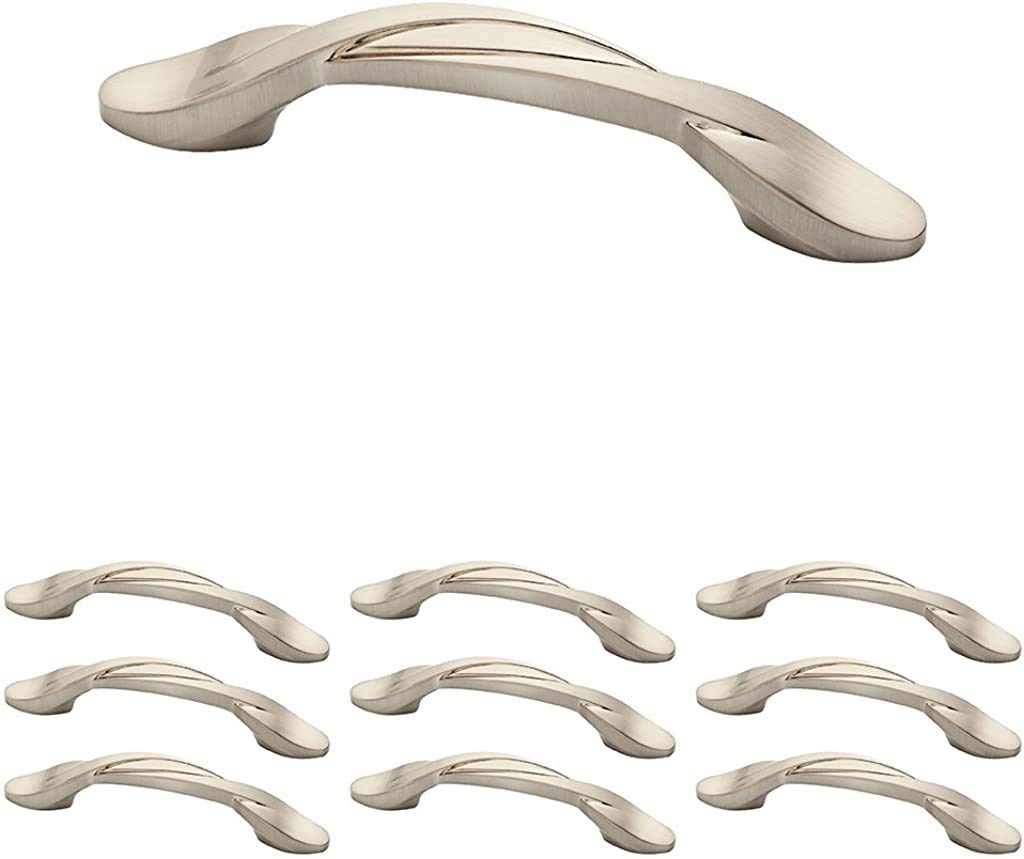 Franklin Brass Twisted Arch (25-Pack) Cabinet Handles 3' Hole Center Satin Nickel Kitchen Drawer Pulls Dresser, Furniture Hardware P35518K-SN-B1