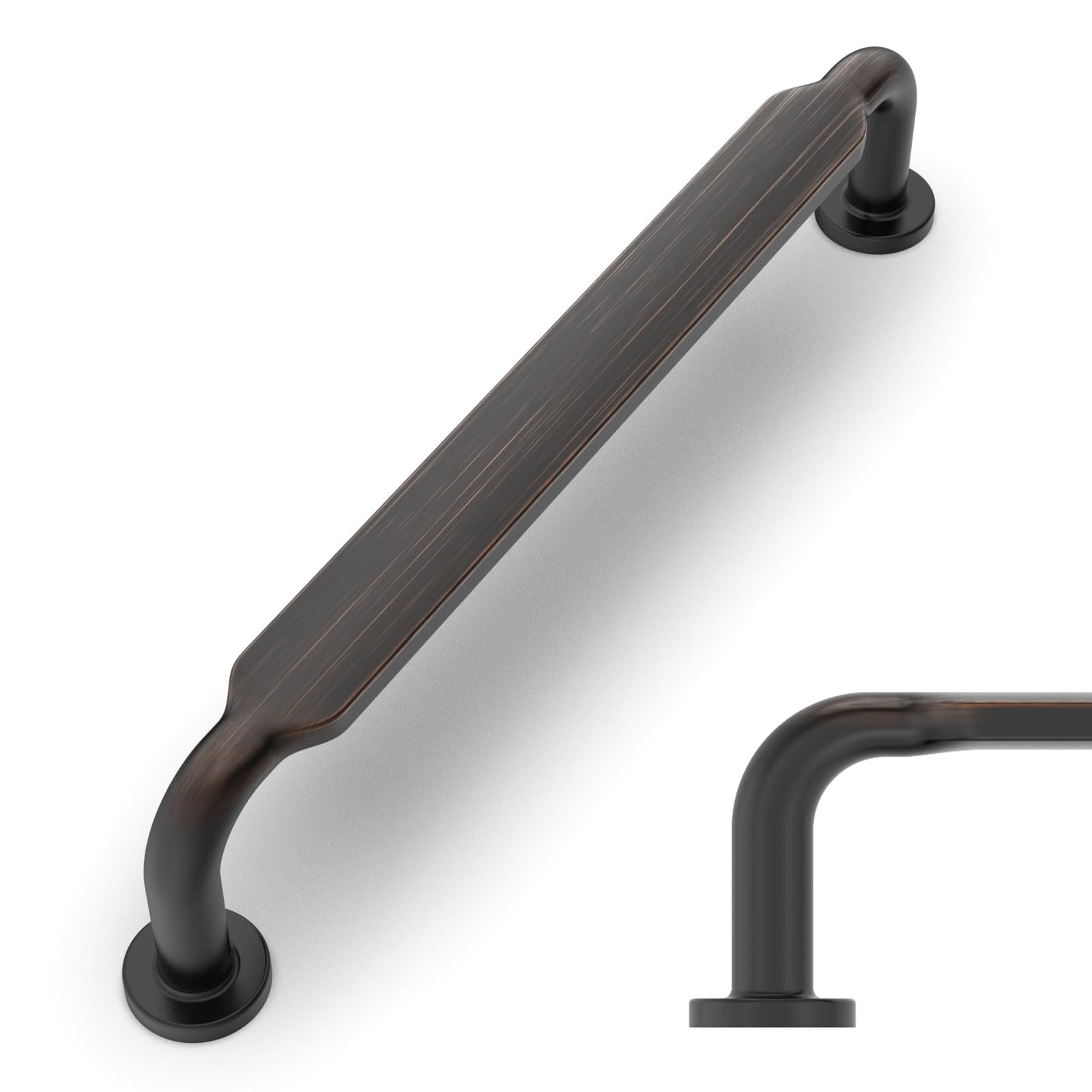 Amerdeco 10 Pack Oil Rubbed Bronze Cabinet Pulls 5 Inch(128mm) Hole Centers Kitchen Cabinet Handles Solid Zinc Alloy Cabinet Hardware Drawer Pulls ZH0051