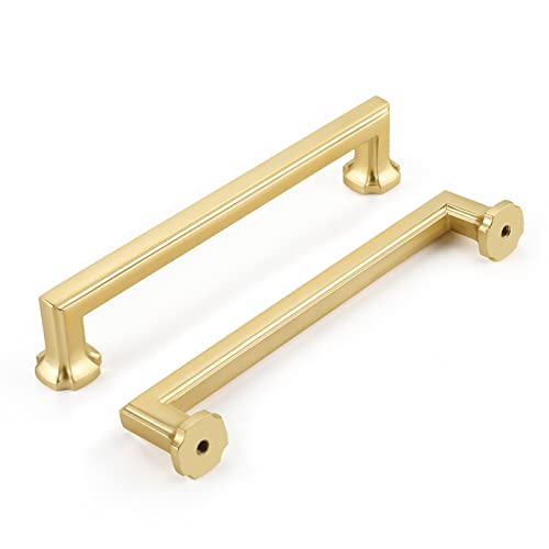 goldenwarm 5 Pack Brushed Gold Cabinet Handles 3-3/4 inch Drawer Pulls Hardware Pull for Kitchen Bathroom Cupboard Dresser