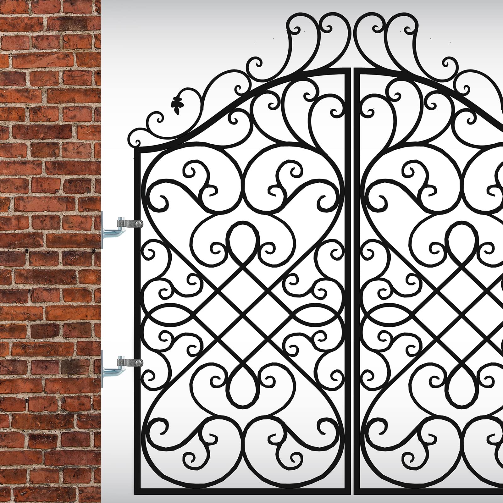 Dunzy Wall Mount Gate Hinges Wall Plate Hinges Heavy Duty Gate with 5/8 Hinge Pin Outdoor Chain Link Fence, Screws Not Included(4 Pcs)