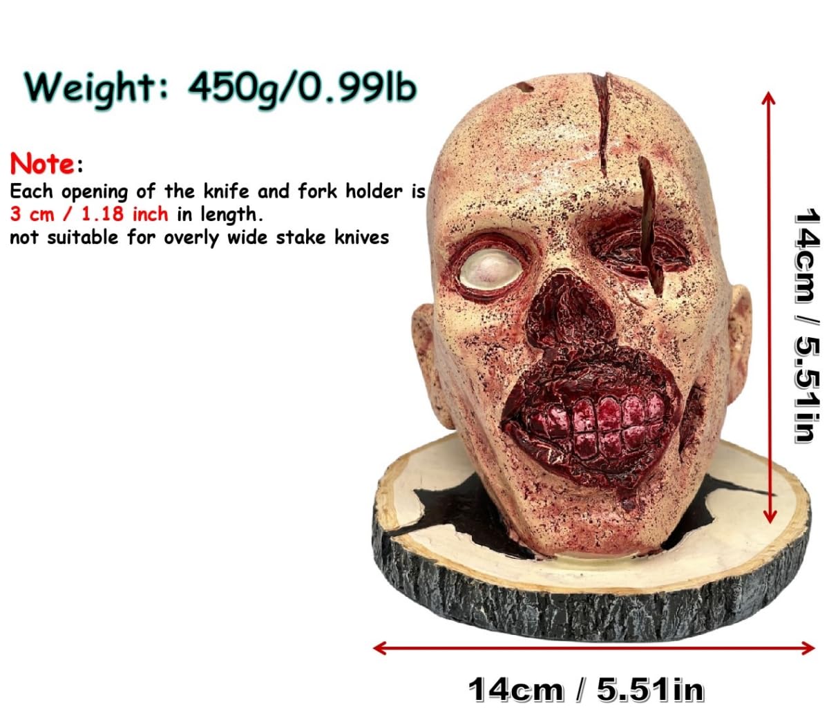 WANYOUJI Halloween Knife Holder, Horror Desktop Knife Block Fruit Knife Storage Rack Home Decor Ornament for Halloween Scary Theme Party Props