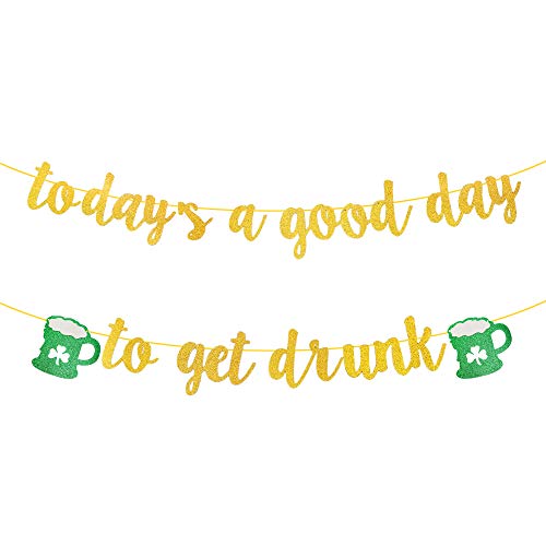 Weimaro Today is a Good Day to Drunk Banner, Funny Drinking Saint St Patricks Day Lucky Party Decorations, Irish St. Patrick’s Day Decorations, Lucky Irish St Pattys Day Decor
