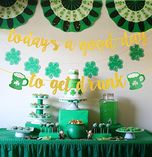 Weimaro Today is a Good Day to Drunk Banner, Funny Drinking Saint St Patricks Day Lucky Party Decorations, Irish St. Patrick’s Day Decorations, Lucky Irish St Pattys Day Decor