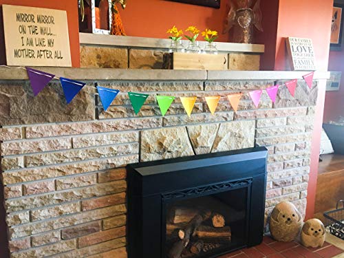 24pcs Assembled Rainbow Garland 2 Pack - Felt Flag Pennant Banner 20 ft - Multicolor Bunting Nursery/Wall Decor