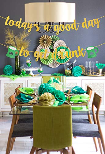 Weimaro Today is a Good Day to Drunk Banner, Funny Drinking Saint St Patricks Day Lucky Party Decorations, Irish St. Patrick’s Day Decorations, Lucky Irish St Pattys Day Decor