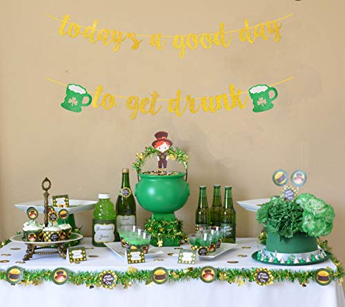 Weimaro Today is a Good Day to Drunk Banner, Funny Drinking Saint St Patricks Day Lucky Party Decorations, Irish St. Patrick’s Day Decorations, Lucky Irish St Pattys Day Decor