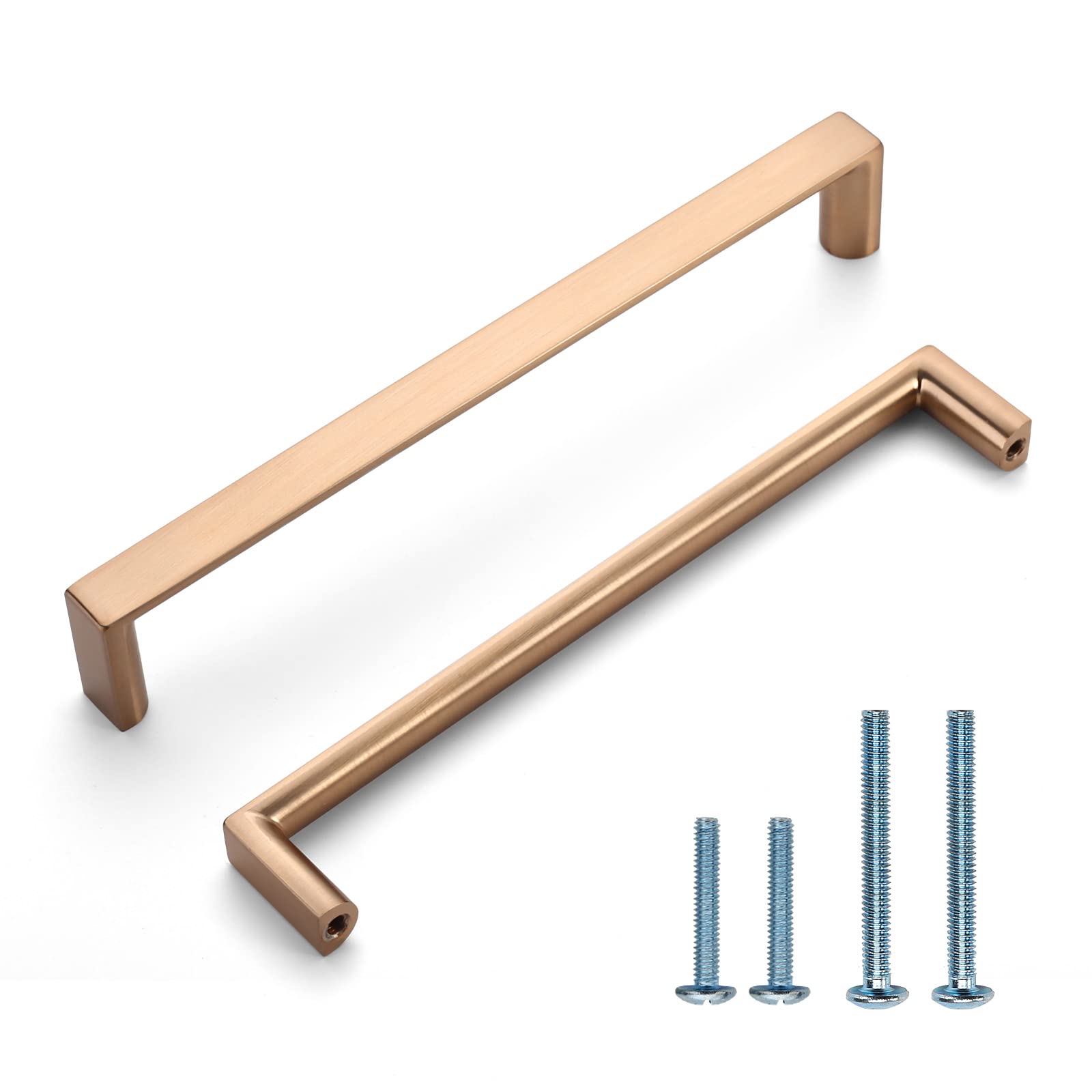 KNOKLOCK 10 Pack 6.3 Inch(160mm) Cabinet Pulls Square Champagne Bronze Kitchen Cabinet Handles Kitchen Cabinet Hardware Gold Drawer Pulls for Dresser Cupboard Wardrobe
