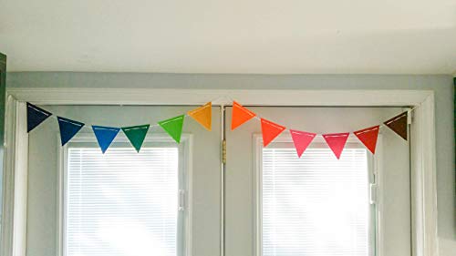 24pcs Assembled Rainbow Garland 2 Pack - Felt Flag Pennant Banner 20 ft - Multicolor Bunting Nursery/Wall Decor