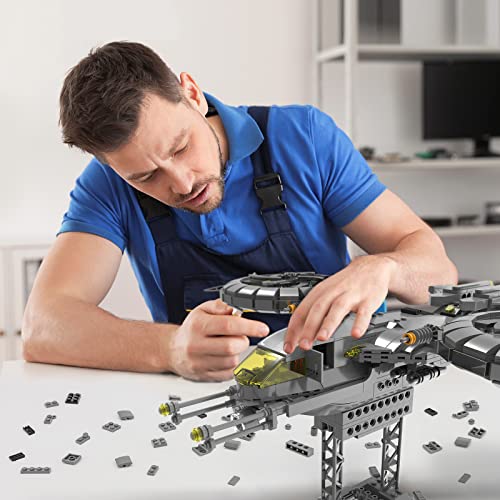 NEWABWN Star Space Raptor Attack Aircraft, War Airplane Model Spaceship Building Set for Adults, Compatible with Lego Set, Space Shuttle Fighter Military Plane Toy Gift for Boys 8-14 (887PCS)