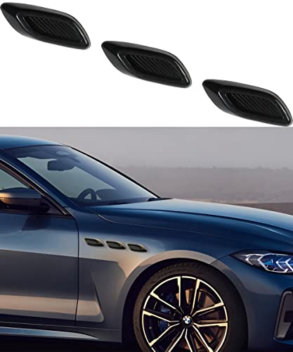 ESEWALAS 6PCS Car Side Vent Air Flow Decal,Universal Auto Air Flow Bumper Side Vent Decal,Car Exterior Decal Intake Grille Sticker,Car Decal Trim Decorative (Black)