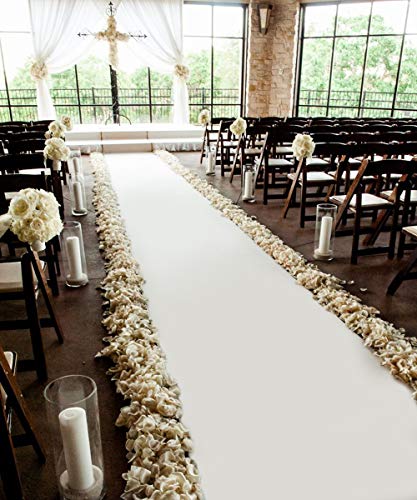 Venker Wedding Decorations Aisle Runner for Outdoor and Indoor,White Printing,100ftx3ft,Polyester Paper Convenient for Single Use,100feetx3feet
