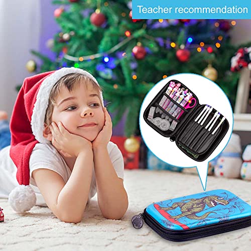 gxtvo Kids Pencil Case for Boys, Cute Dinosaur Pencil Box, School Large Capacity Pencil Bag with Double Zipper