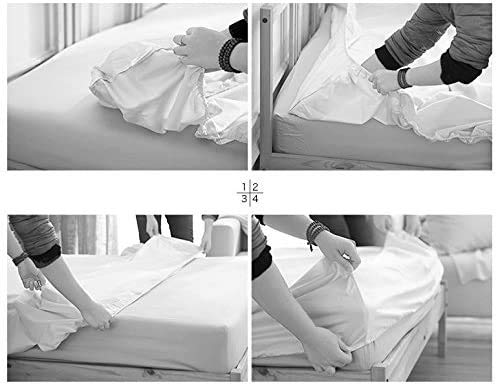 Cotton Sheets Set Navy Blue Solid Extra Long-staple Cotton 400 Thread Count Bedsheets, 72X80 Inch RV King Sheet set, Fits Mattress 16'' Deep Pocket Soft & Sateen Weave 4 Piece Sheets and Pillowcases