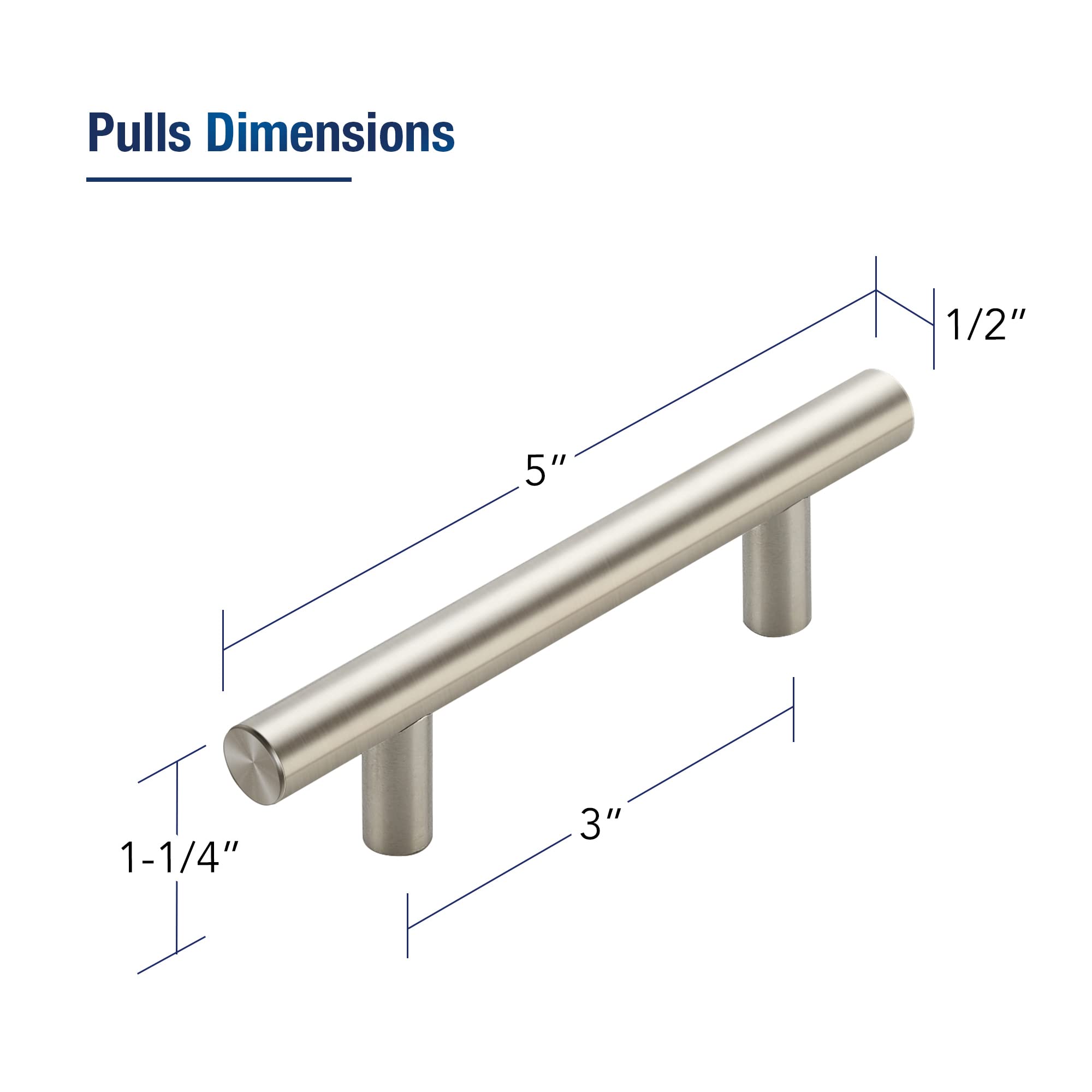 30 PACK 5 Inch Cabinet Pulls with 3 Inch (96mm) Hole Center Stainless Steel Kitchen Cabinet Handles Brushed Nickel Drawer Pulls Kitchen Cabinet Hardware for Cabinets Cupboard,Drawer,Wardrobe