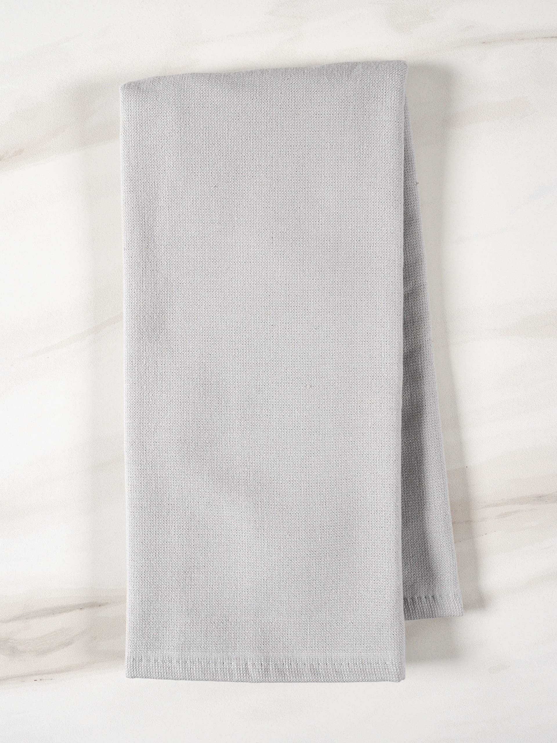 KAF Home Marseilles Reversible Terry Kitchen Towels - Set of 3-100% Cotton (Drizzle Gray)