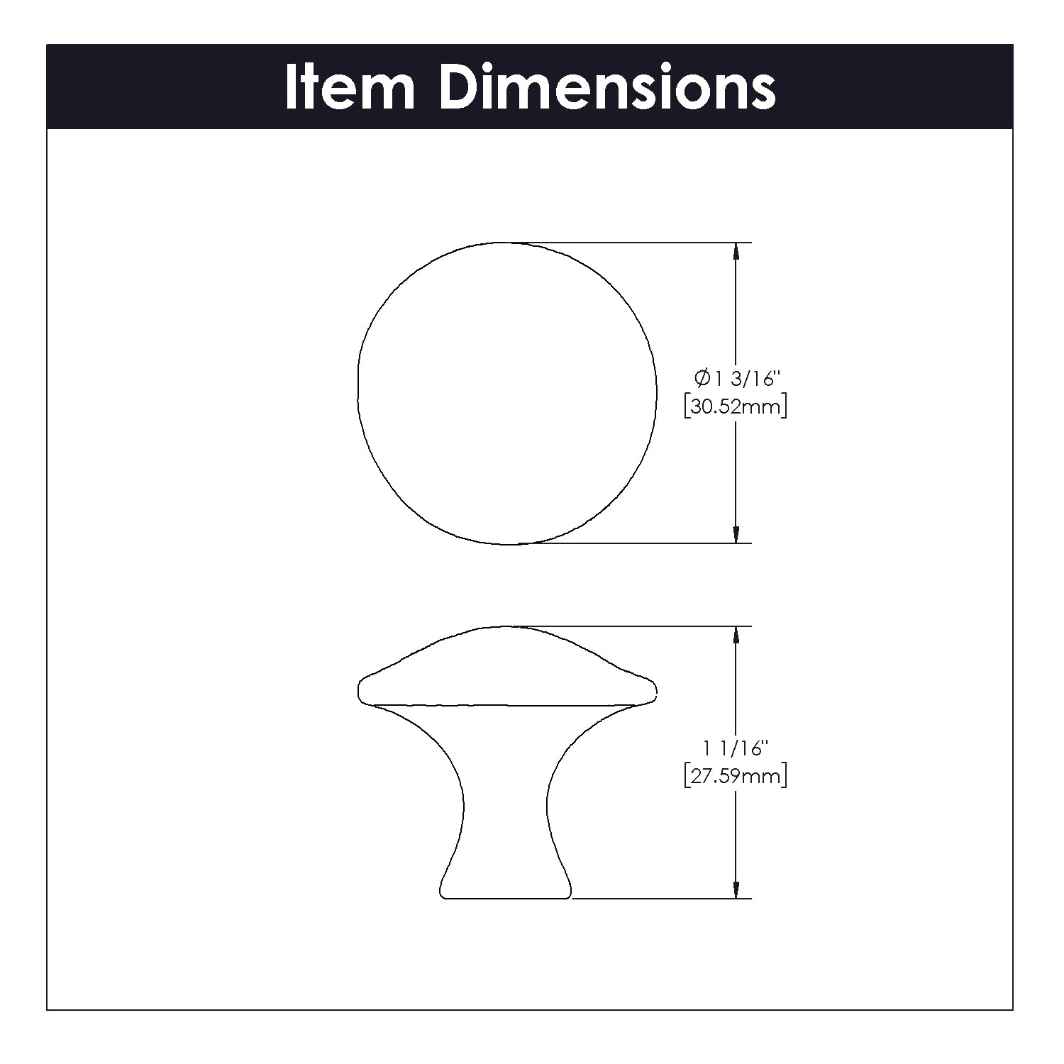 Hickory Hardware P2170-CH Craftsman Collection Round Hammered Knob, Chrome, 1-1/4 Inch Diameter