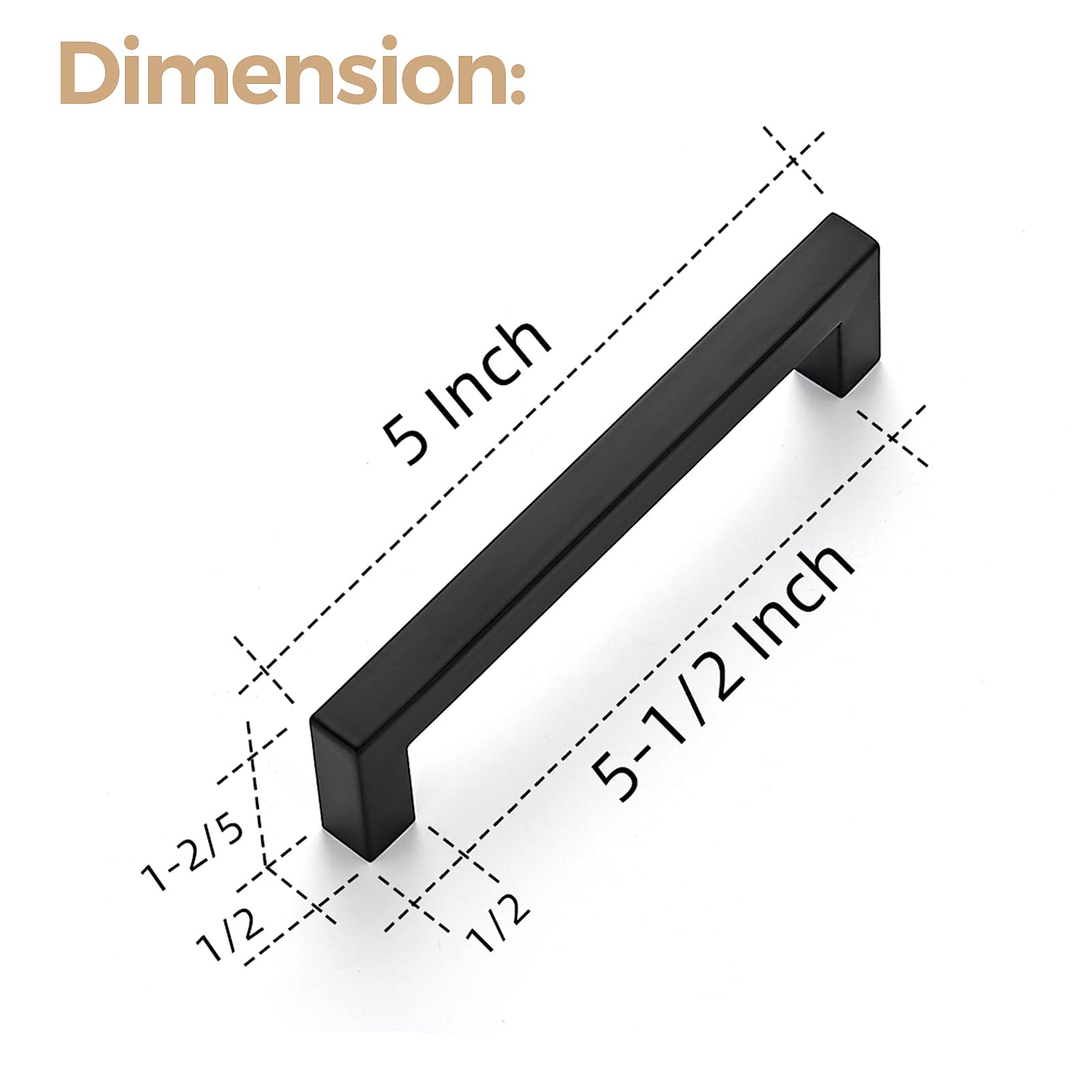 Ravinte 20 Pack 5 Inch Kitchen Square Cabinet Handles Matte Black Cabinet Pulls Black Drawer Pulls Kitchen Cabinet Hardware Kitchen Handles for Cabinets Cupboard Handles Drawer Handles