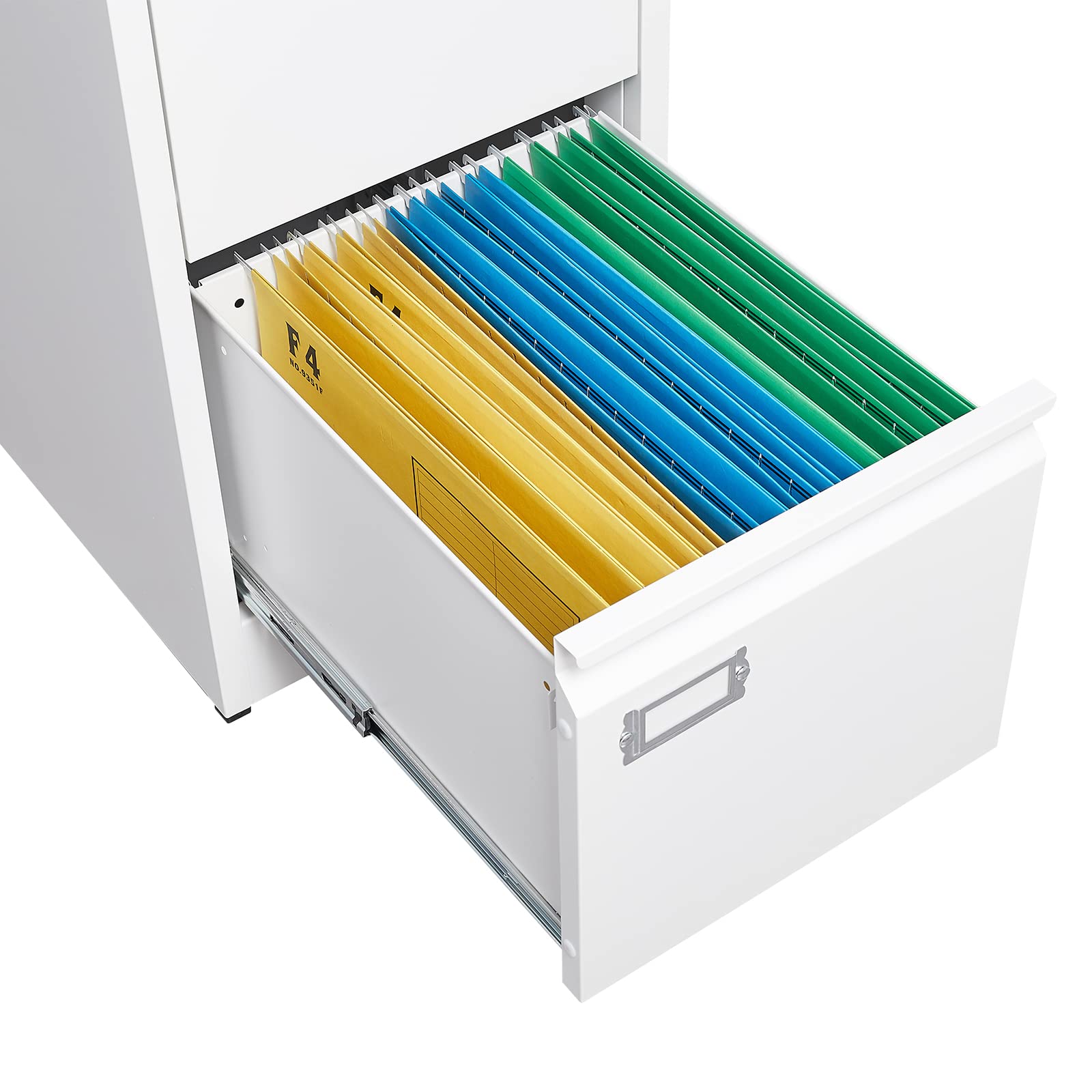 AFAIF 4 Drawer File Cabinet with Lock, Office File Cabinets for Home Office,18" Deep Metal Narrow Vertical Filing Cabinet, White File Cabinet Office Storage Cabinet Organizer fits Letter/Legal Size