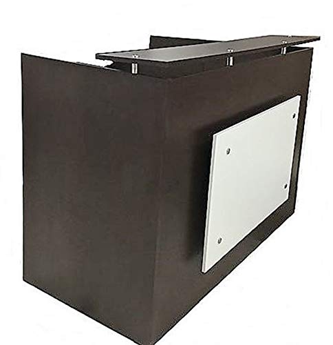 DFS Reception Desk Shell which fits a 15" Monitor - 60" W by 30" D by 44" H Black- and White Front