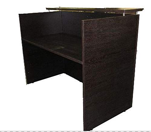 DFS Reception Desk Shell which fits a 15" Monitor - 60" W by 30" D by 44" H Black- and White Front