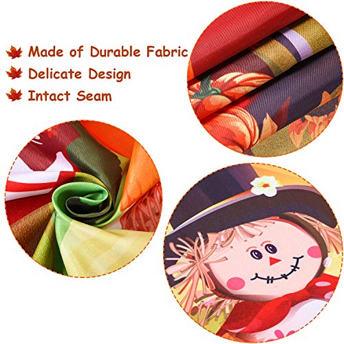 Blulu Happy Fall Y'all Party Decoration Backdrop Welcome Fall Scarecrow Harvest Decorative Autumn Background for Halloween Thanksgiving Party Décor Harvest Time Pumpkin (Orange Fall)