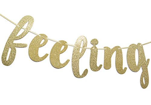 Feeling 22 Glitter Banner , 22nd Birthday Banner, 22nd Birthday Decor (Gold)