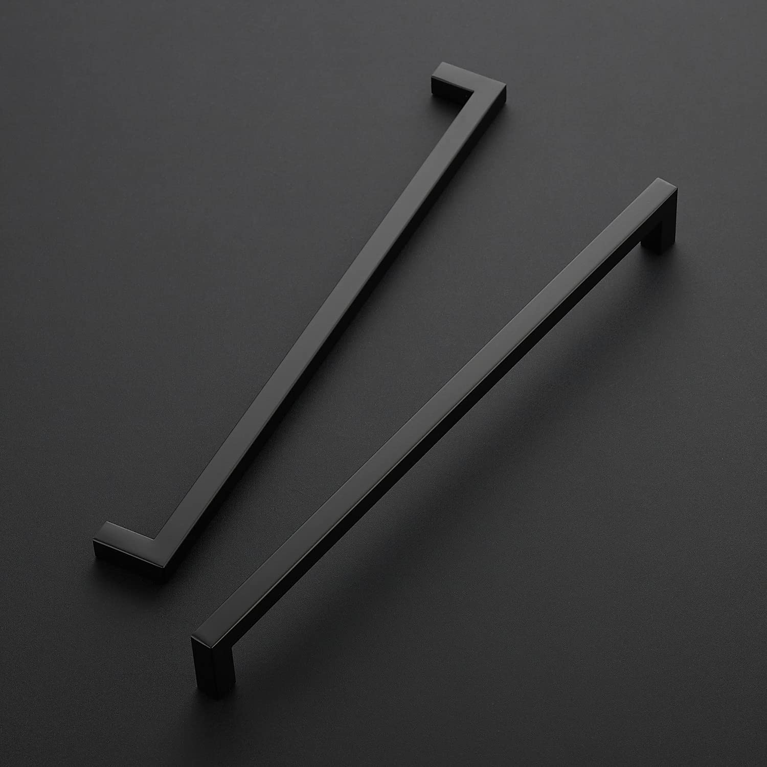 Ravinte 1 Pack 12-3/5 Inch Kitchen Square Cabinet Handles Matte Black Cabinet Pulls Black Drawer Pulls Kitchen Cabinet Hardware Kitchen Handles for Cabinets Cupboard Handles Drawer Handles
