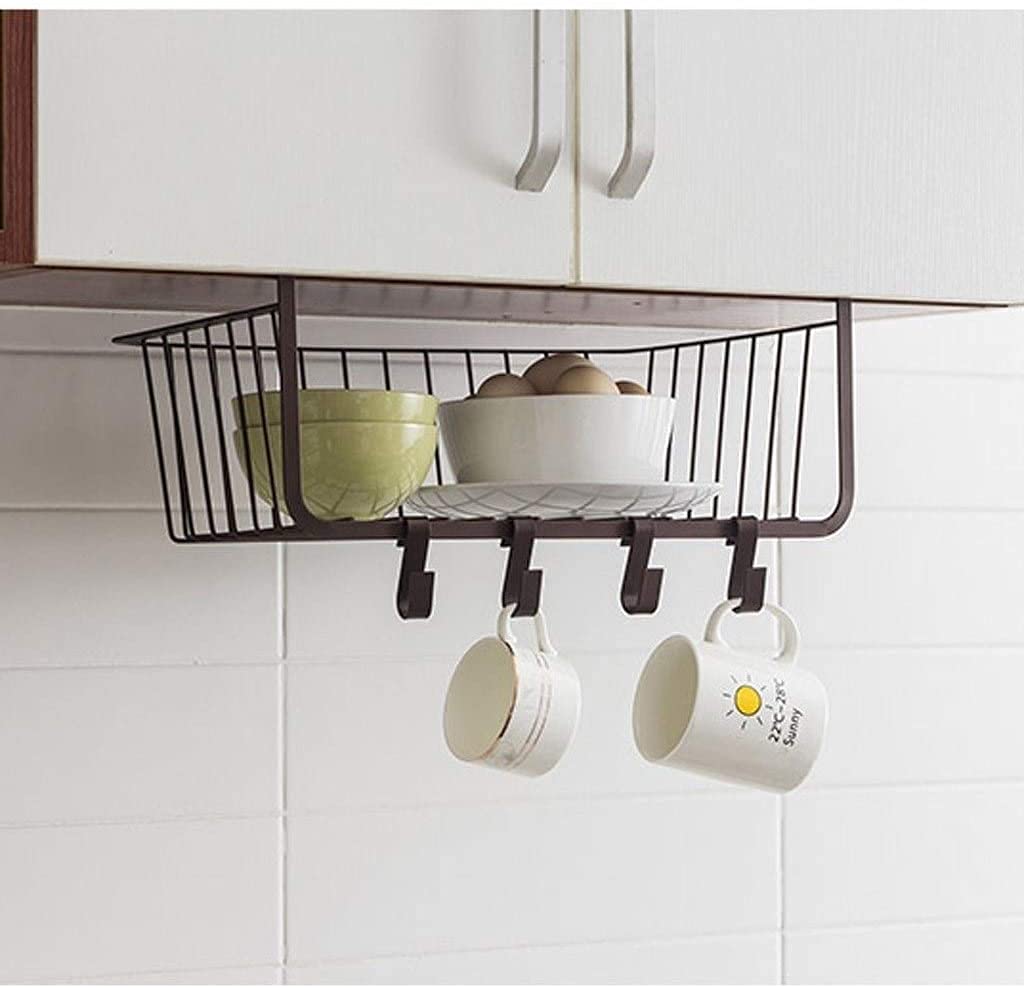 Plate Rack Draining Dish Rack Cabinet Hanging Basket Hooks Kitchen Dish Racks Cruet Storage Rack Cabinet Storage Rack for Kitchen Pan Plate Holder