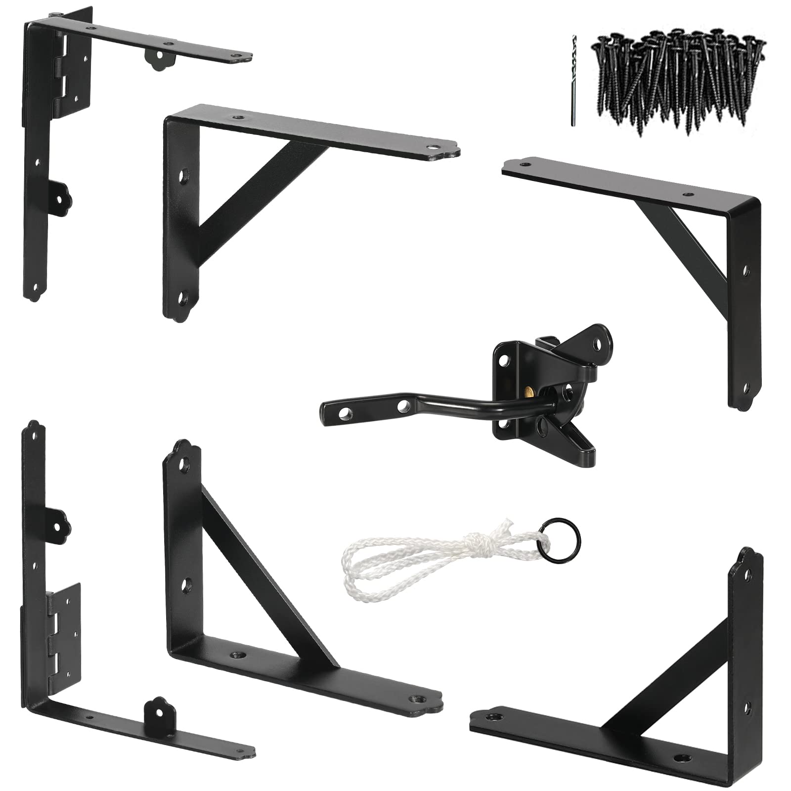 GoldOrcle Corner Brace Bracket Anti Sag Gate Frame Hardware Kit for Wooden Fence with Latch