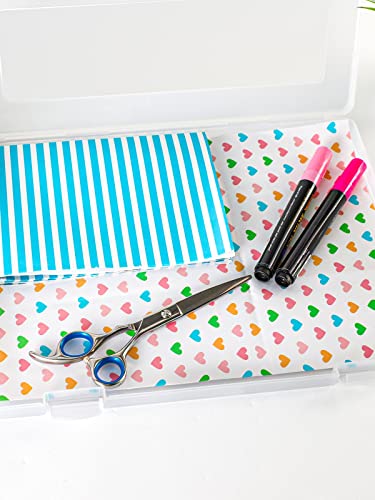 VIXKEXN 2 Pack Portable Project Case for 8.5 x 11 Letter A4 File Paper, Plastic Scrapbook Paper Storage Box, Documents Magazines Protector, Office Supplies File Storage Case ( 12.52 X 9.45 X 0.94