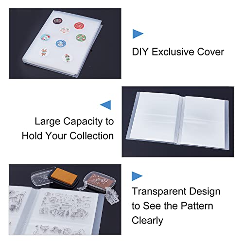 GLOBLELAND Clear Stamps Storage Embossing Folder Storage Photo Storage Album Seal Bags Storage Keeper Cards Folder Storage Bag for DIY Scrapbooking Arts Crafts Collecting Bags,80 Grids, 7x5.3Inch
