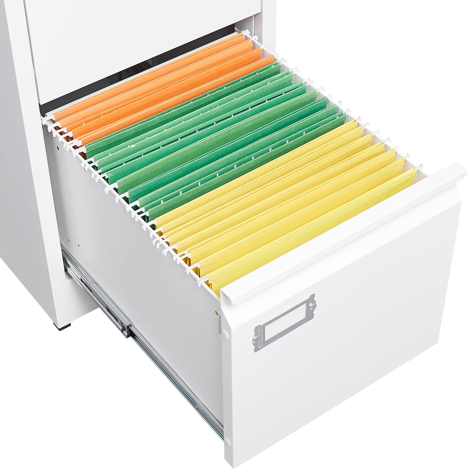 AFAIF 4 Drawer File Cabinet with Lock, Office File Cabinets for Home Office,18" Deep Metal Narrow Vertical Filing Cabinet, White File Cabinet Office Storage Cabinet Organizer fits Letter/Legal Size