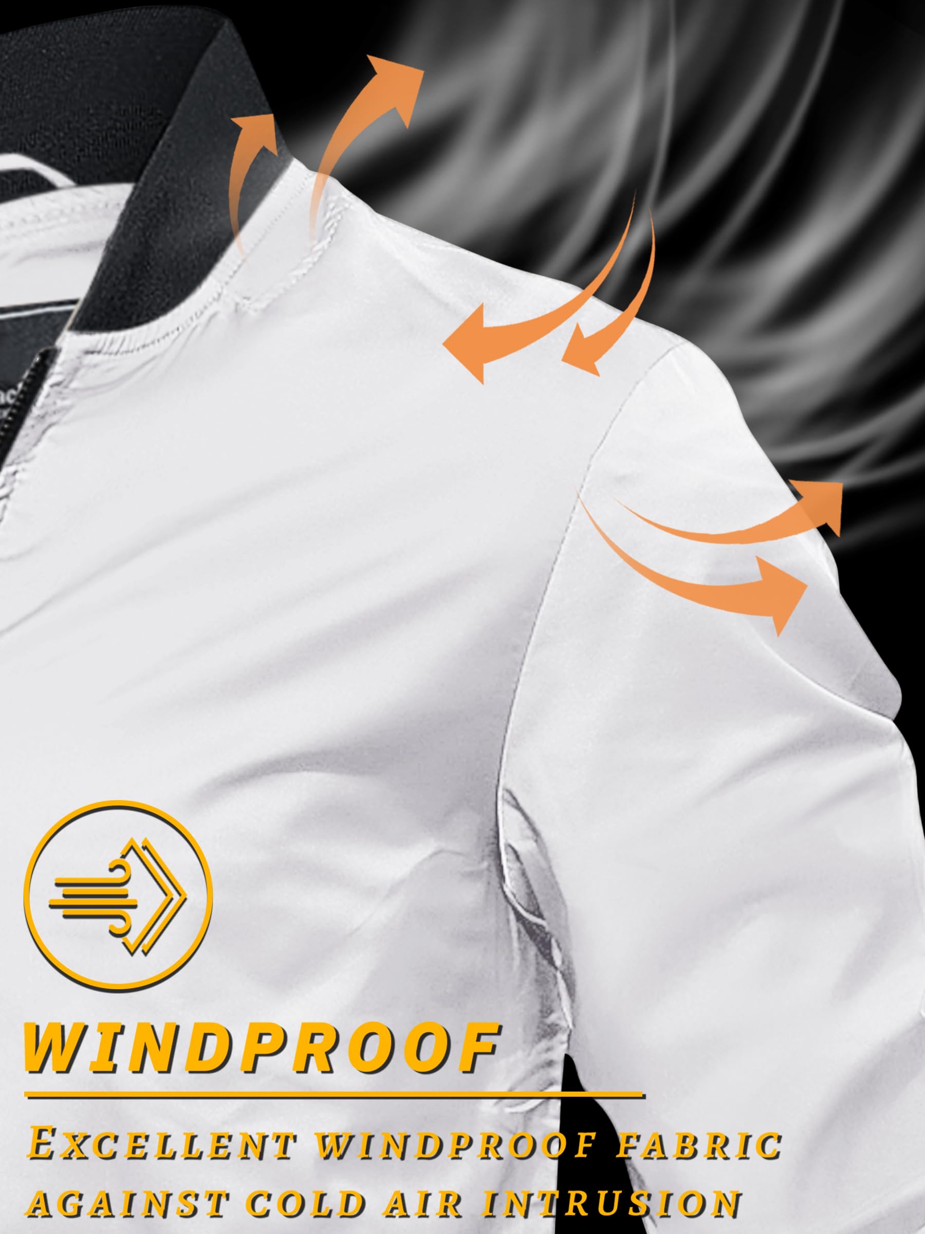 TACVASEN Mens Jackets Casual Stylish Varsity Jackets for Men Fashion Men's Windproof Bomber Jackets Mens Lightweight Jackets Track Jacket Men White M