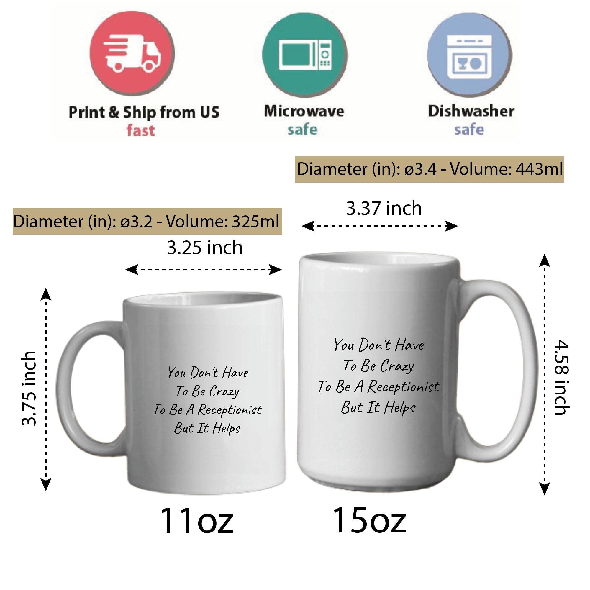 Receptionist Gift Idea Humorous Front Desk Agent Appreciation 11oz 15oz White Coffee Mug