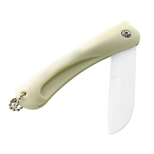 Portable Foldable Fruit Paring Knife Household Kitchen Ceramic Fruit Knife (Green)