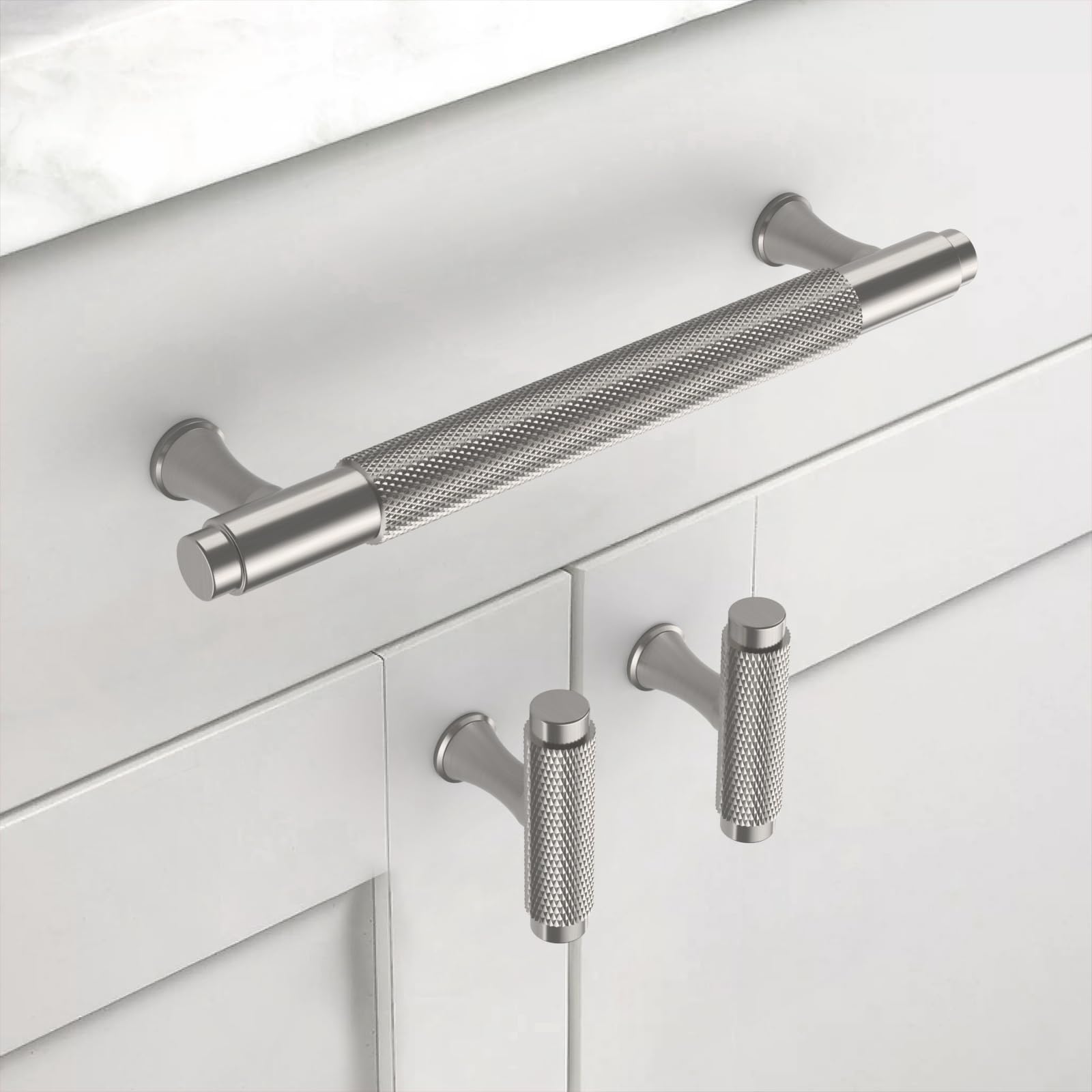 Asidrama 10 Pack 5 Inch(128mm) Brushed Satin Nickel Kitchen Cabinet Pulls, Cabinet Pulls Kitchen Cabinet Hardware for Cupboard Drawer Pulls