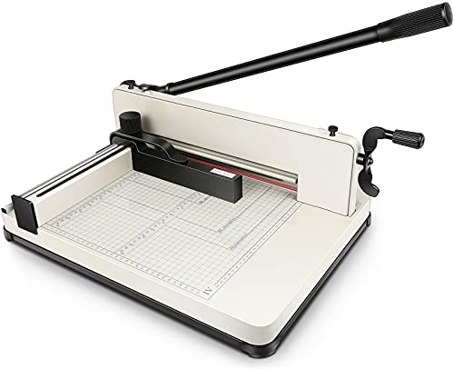 Heavy Duty Paper Cutter, 12" Guillotine Paper Cutter, Cortadora de Papel 500 Sheets Paper Trimmer with Double Safety Protection&Durable HSS Blade for Cutting Paper, Leather, PVC,Non-Woven Fabrics