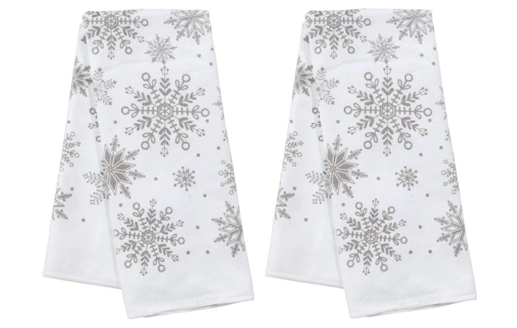 ST Snowflake Holiday Kitchen Towel, Pot Holder & Oven Mitt Set