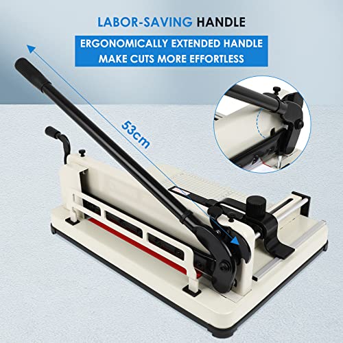 Heavy Duty Paper Cutter, 12" Guillotine Paper Cutter, Cortadora de Papel 500 Sheets Paper Trimmer with Double Safety Protection&Durable HSS Blade for Cutting Paper, Leather, PVC,Non-Woven Fabrics