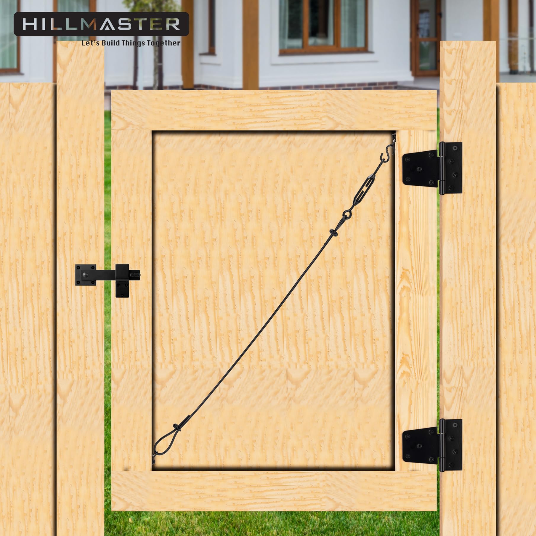 HILLMASTER Sturdy 6" Farm Flip Fence Gate Latch, Barn Door Lock Flip Latch Hardware, Rustic Gate Lock for Cabinet, Shed, Sliding Doors, Matte Black