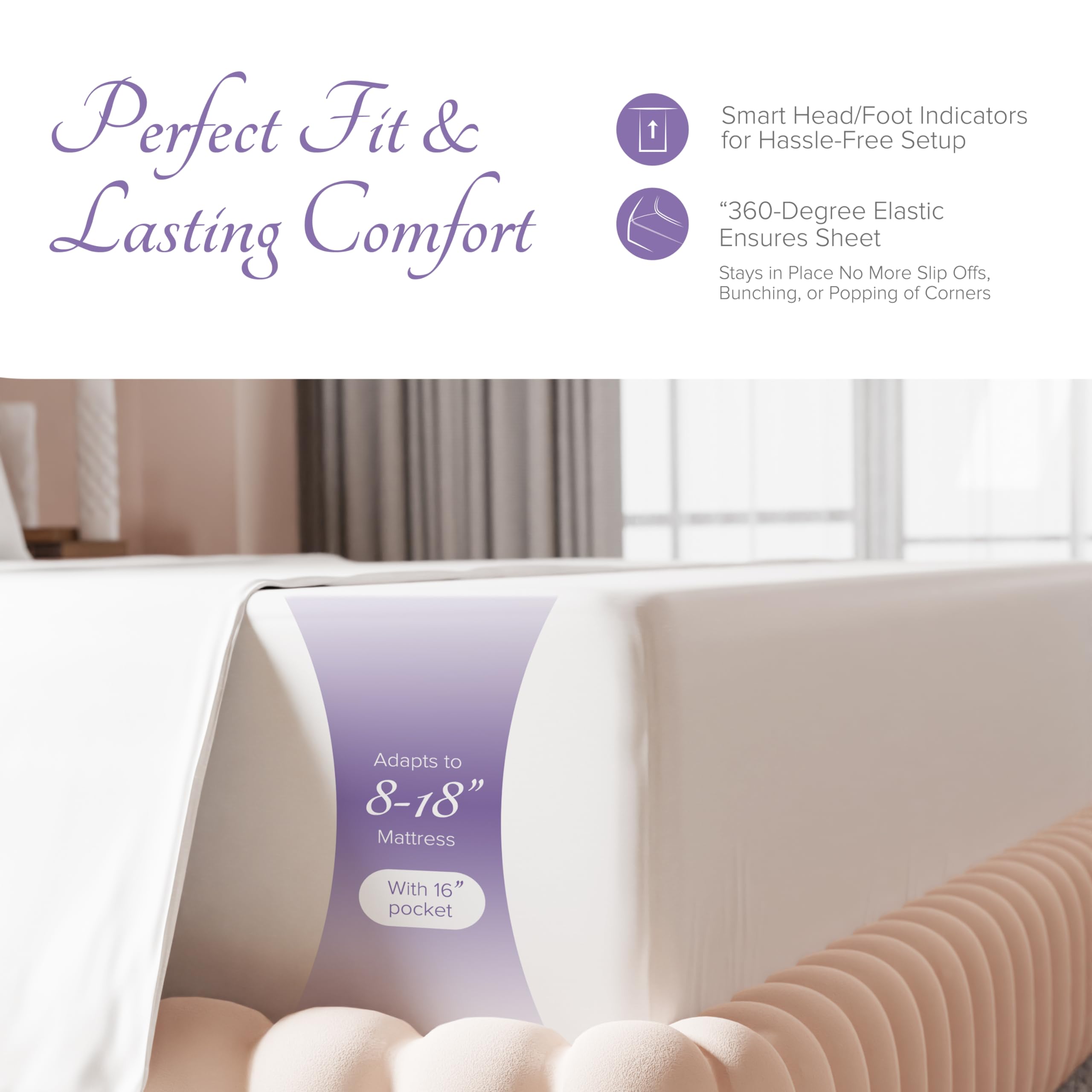 Carressa Linen Luxury Egyptian Cotton 4 PC Queen Size Sheet Set - 600 Thread Count Deep Pocket Fitted and Flat Sheets, Soft, Cooling Extra Long Staple Hotel-Quality Bedding with Sateen Weave - White
