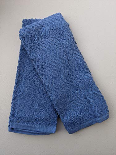 Bright Collection Kitchen Towel Dishcloth Set of 2 - Pattern Texture (Blue)