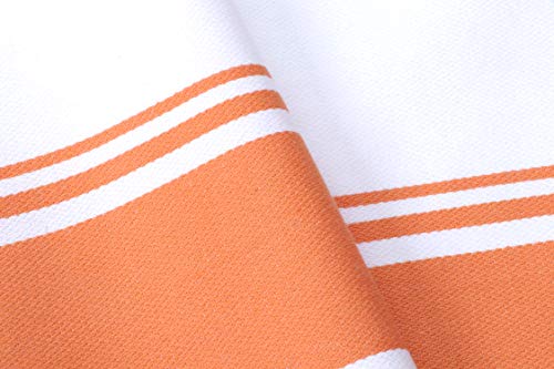 AMOUR INFINI Cotton Kitchen Towels - Set of 4 Highly Absorbent, Ultra Soft Tea Towel with Hanging Loop, 20x28 Inch Quick Drying Dish Cloths for Cleaning Dishes (Orange)